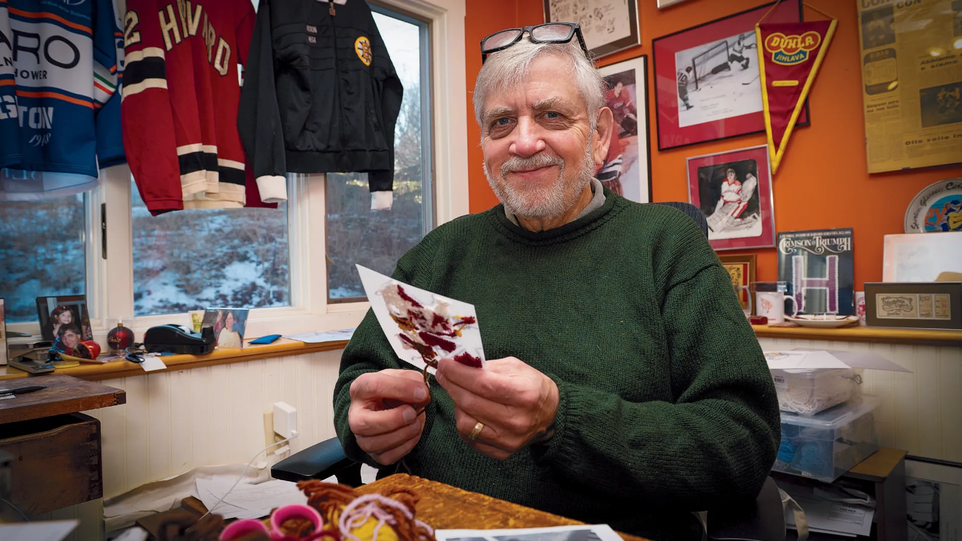 How a Harvard Hockey Legend Became a Needlepoint Artist | Harvard Magazine