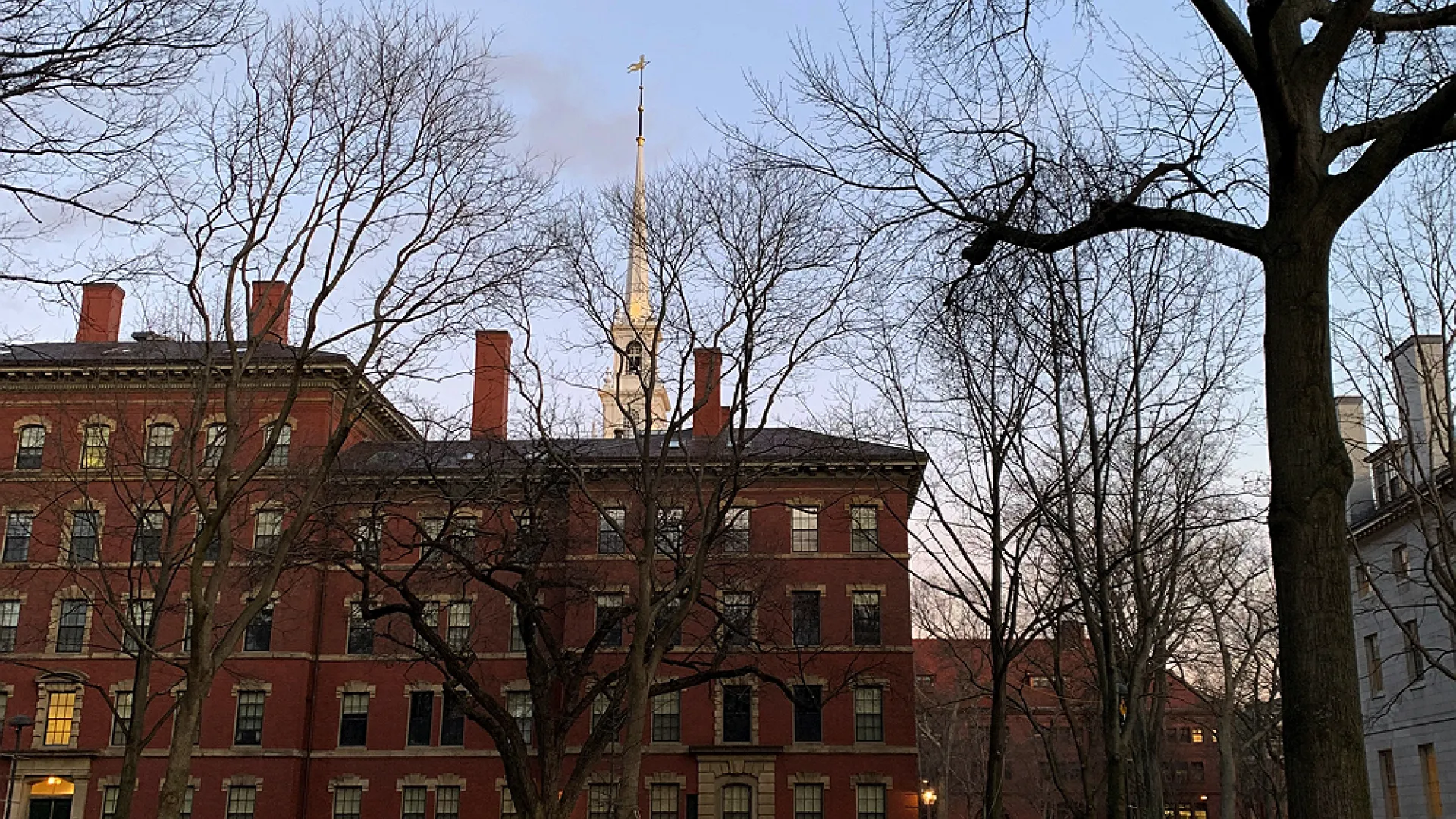 Harvard at Dusk | Harvard Magazine