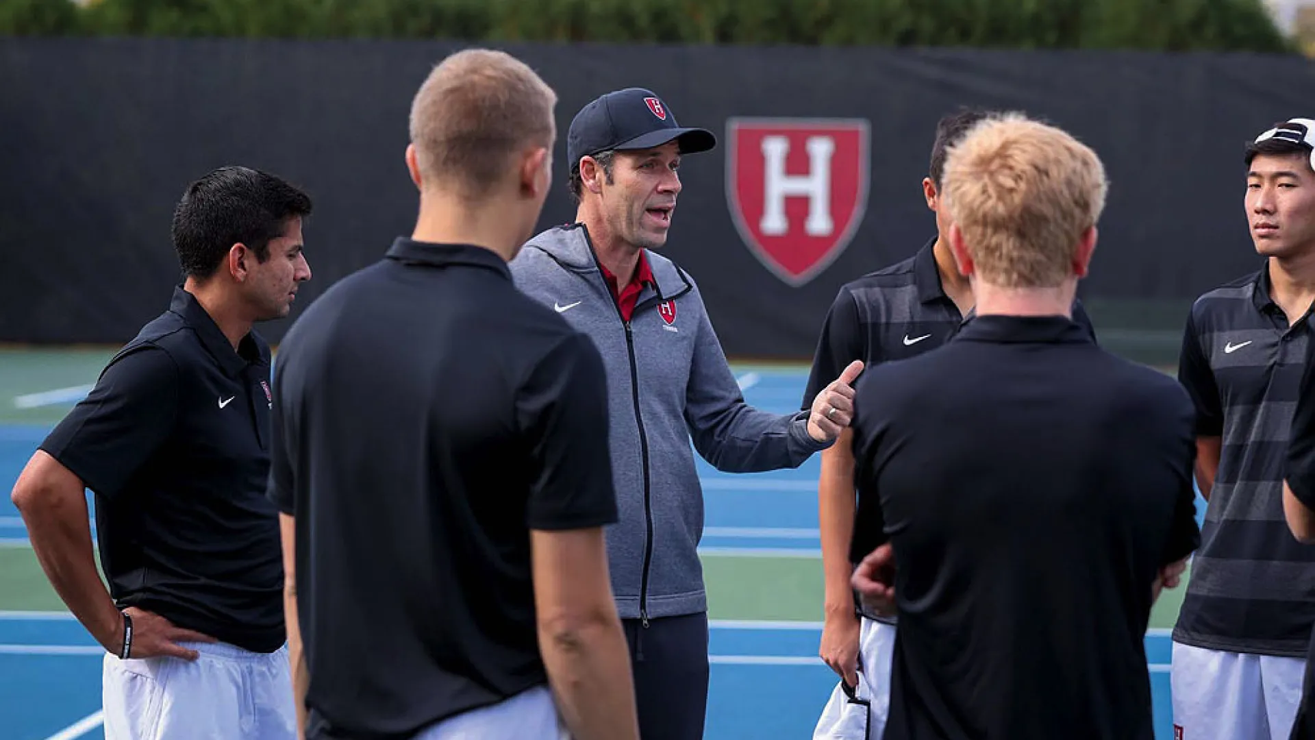 Harvard men’s tennis head coach Andrew Rueb | Harvard Magazine