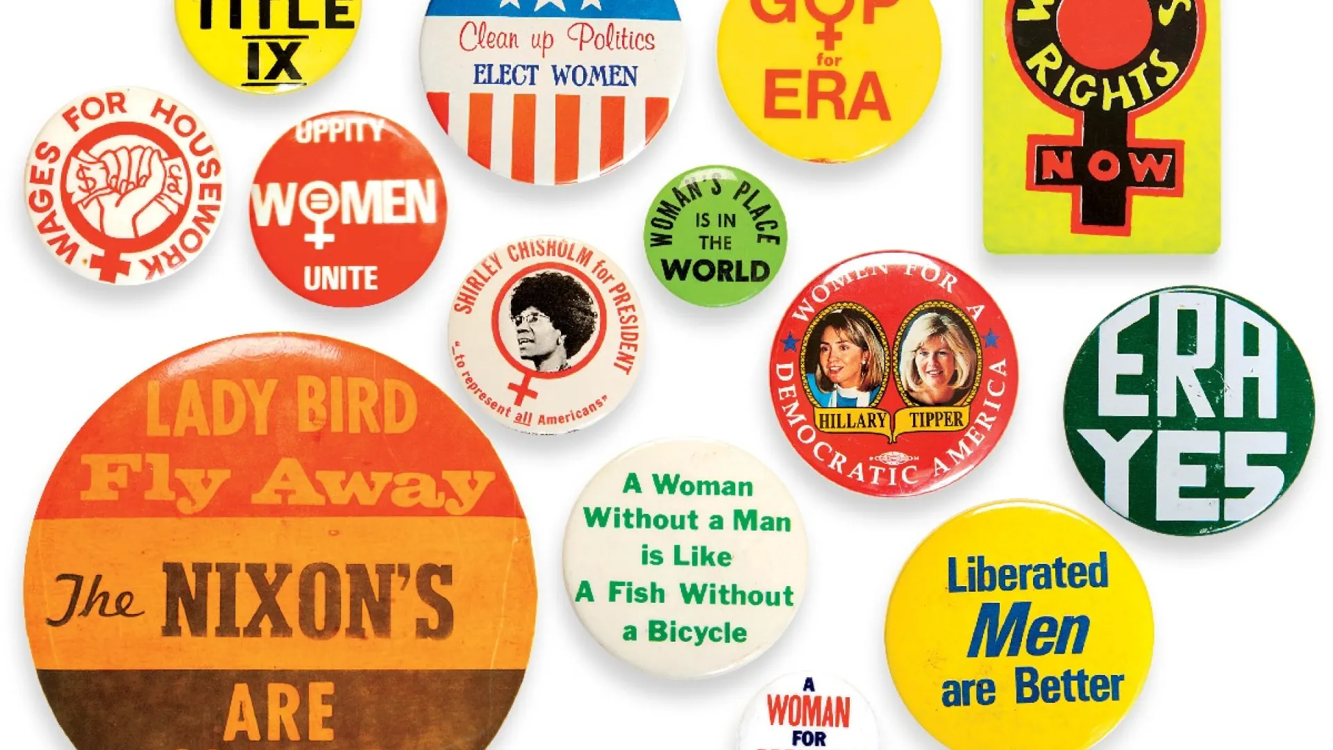 Political pins for women | Harvard Magazine